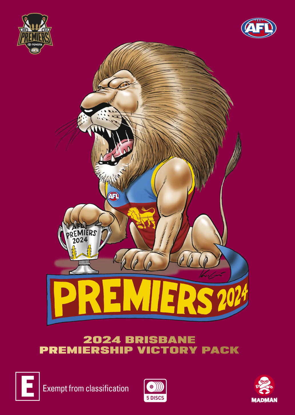 2024 AFL PREMIERS BRISBANE LIONS VICTORY PACK – Madman 2024 AFL PREMIERS BRISBANE LIONS VICTORY PACK – Madman