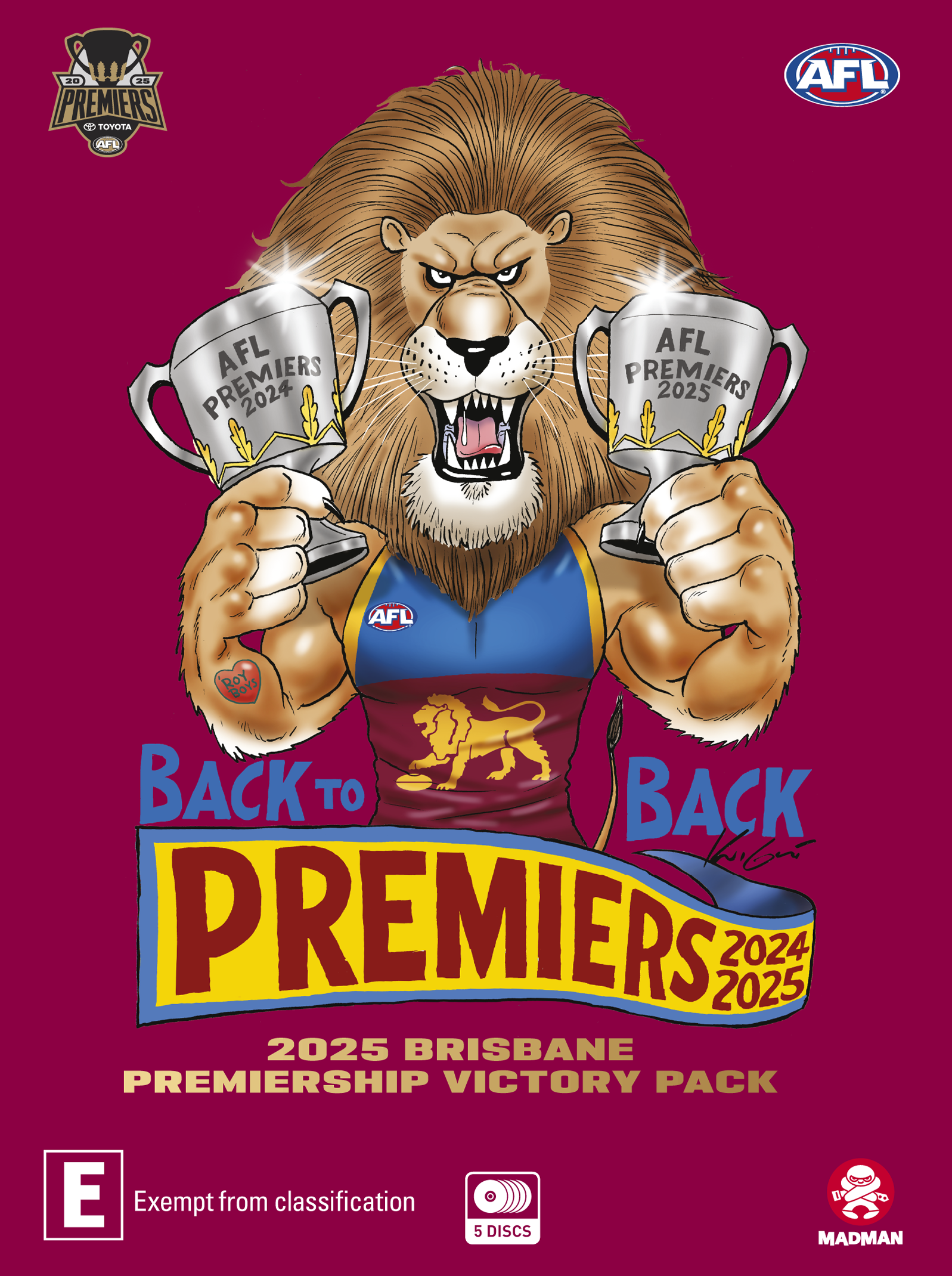 2025 AFL PREMIERS BRISBANE LIONS VICTORY PACK – Madman